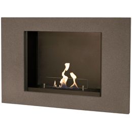 Echtfeuer-Dekokamin Xaralyn "Goya", grau, B:97cm H:65cm L:19cm, Materialmix, Dekokamine, mit Bioethanol Brenner