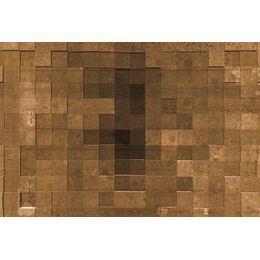 Fototapete ARCHITECTS PAPER "Atelier 47 Mosaic Tiles 1", schwarz (hellgold, schwarz, braun), B:4m L:2,7m, Vlies, Tapeten, Vlies, Wand, Schräge, Decke