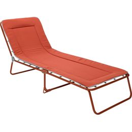 Gartenliege Best "Chiemsee", orange (terracotta), Obermaterial: 60% Polyurethan, 40% Polyester, Gartenliegen, 4-Fach verstellbar, klappbar, 3-Bein-Liege