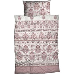 Bettwäsche CASATEX "Meriane", rosa (ashrose), B/L: 200cm x 200cm, 1 Stk., 2 Stk., Satin, B/L: 80cm x 80cm & 80cm x 80cm, 3 Stk., Satin, Obermaterial: 100% Baumwolle, Bettwäsche, exquisite, edle und detailreiche Bettwäsche