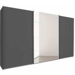 Schwebetürenschrank Rauch "Kleiderschrank Schrank Garderobe Schlafzimmerschrank TUBONA", grau (graumetallic), B:360cm H:230cm T:62cm, Holzwerkstoff, Schränke, inkl. Schubkasteneinsatz und zusätzlichen Einlegeböden MADE IN GERMANY