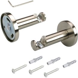 Träger Liedeco, silber (edelstahlfarben), Ø:1,6cm, Gardinenstangenhalterungen, für Gardinenstange Ø 16 mm