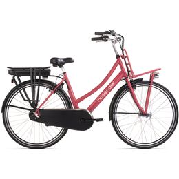 E-Bike HOLLANDIA "Carry On" Gr. 54, rot (himbeer, himbeer), Elektrofahrräder, 54cm, 28 Zoll (71,12cm), Pedelec, Elektrofahrrad für Damen u. Herren