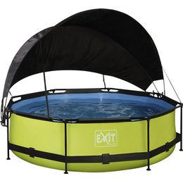 Framepool EXIT "inkl. Sonnensegel", grün, H:76cm Ø:300cm, Schwimmbecken, ØxH: 300x76 cm, mit Kartuschenfilterpumpe und Sonnensegel