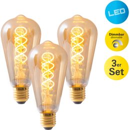 N&auml;ve N&Auml;VE LED-Leuchtmittel "Dilly", Energieeffizienz: G (A-G), gelb (amber), L:14,6cm &Oslash;:6,4cm, Leuchtmittel, Retro Leuchtmittel Filament