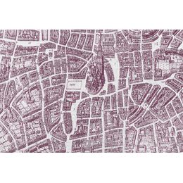 Fototapete ARCHITECTS PAPER "Atelier 47 Ancient City View 3", lila (violett, weiß), B:4m L:2,7m, Vlies, Tapeten, Vlies, Wand, Schräge, Decke