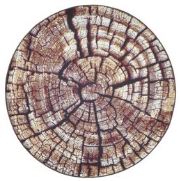 Teppich Gino Falcone "Aurora GF-095", braun, H:5mm Ø:240cm, Polypropylen, Teppiche, Holz Optik, ideal im Wohnzimmer & Schlafzimmer