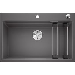 Granitspüle Blanco "ETAGON 8", grau (felsgrau), B:51 H:23 T:78, Verbundwerkstoff, Küchenspülen, inklusive 2 Gratis ETAGON-Schienen aus Edelstahl