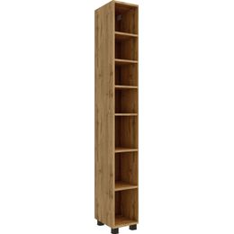 Regal Welltime "Chicago", braun (wotaneiche), B:25 H:180 T:33, Spanplatte, Regale, Bad-Hochschrank