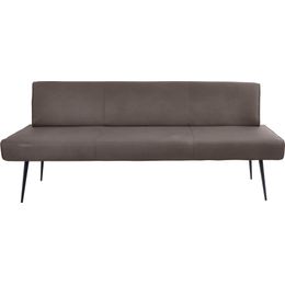 K+w Komfort & Wohnen Polsterbank K+W KOMFORT & WOHNEN "Giacomo I", braun (sattel, schwarz), B:200cm T:62cm, Sitzbänke, Metallfüsse in schwarz, wahlweise in der Breite 200cm oder 177cm