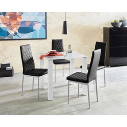 Essgruppe Inosign, schwarz-weiß (weiß, schwarz,), B:80cm, Sitzmöbel-Sets, mit Glastisch, Breite 80 cm