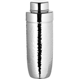 Cocktail Shaker Fink "NASSAU", silber (silberfarben), H:23,5cm &Oslash;:8,5cm, Edelstahl, Shaker, aus Edelstahl, mit Hammerschlagstruktur