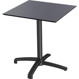 Klapptisch Essentials "X cross", schwarz (schwarz, schwarz, schwarz), B:70cm H:74cm T:70cm, Aluminium/HPL Tischplatte, Tische, in verschiedenen Ausführungen