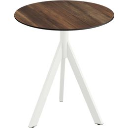 Klapptisch Essentials "Infinity", weiß (weiß, tropical wood, weiß), B:70cm H:74cm T:70cm, Pulverbeschichteter Stahl + HPL Tischplatte, Tische, in verschiedenen Ausführungen
