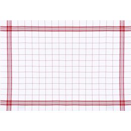 Geschirrtuch stuco "Bambus, kariert", rot (weiß, rot), B:50cm L:70cm, 30% Baumwolle, 70% Viskose, Geschirrtücher
