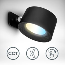 B.K.LICHT LED Wandleuchte "BKL1597 Magnetische Akku Wandlampe, 3-Stufen Dimmer, mit USB-C", schwarz, 1, Ø 4,5cm H: 9,5cm, 1 Stk., Leuchten, CCT-Funktion, 150Lm, 2W, 14h Leuchtdauer, 4,5 x 8 x 9,5 cm, Schwarz
