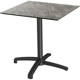 Klapptisch Essentials "X cross", schwarz (schwarz, galaxy marble, schwarz), B:70cm H:74cm T:70cm, Aluminium/HPL Tischplatte, Tische, Klapptisch, in verschiedenen Ausf&uuml;hrungen