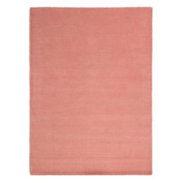 Wollteppich CarpetFine "Gabbeh Lola Uni", rosa, B:120cm H:14mm L:170cm, Wolle, Teppiche, mit natürlichem Pflanzenmaterial von Hand gewebt, auch in Rund