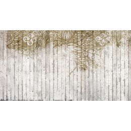 Fototapete ARCHITECTS PAPER "Atelier 47 Concrete Ornament 2", braun (braun, grau), B:5m L:2,7m, Vlies, Tapeten, Vlies, Wand, Schräge, Decke