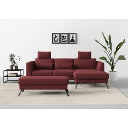 Sit & More Sitzkissen SIT & MORE "Lindholm", rot (bordeaux, unifarben), B:65 H:25 L:25, Microfaser, Dekokissen_Sitzkissen_Kissenhüllen, im 2er Set