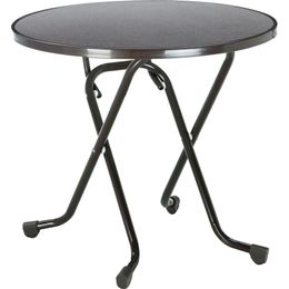 Klapptisch Best "Dublin", grau (anthrazit), B:80cm H:73cm T:80cm, Stahl/Laminierte Tischplatte, Tische, rund 80 cm