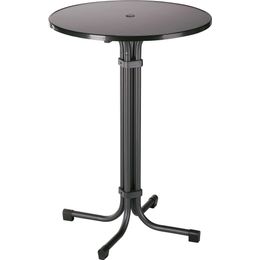Stehtisch Best "Multiflex", grau (anthrazit), B:80cm H:110cm T:80cm, Stahl/Laminierte Tischplatte, Tische, rund 80 cm