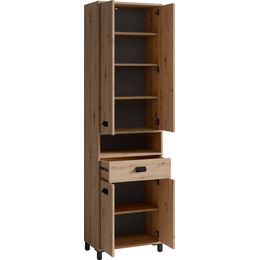 Badmöbel-Set ByLiving "Wellness", braun (artisan eiche), Kastenmöbel-Sets