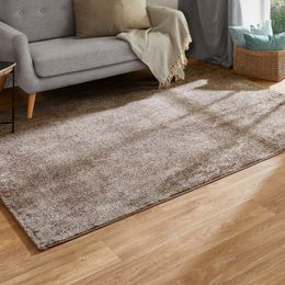 Teppich ANDIAMO "Luna", grau (taupe), B:80cm H:7mm L:150cm, Kunstfaser, Teppiche, Kurzflor, modernes Design, meliert, Kundenliebling