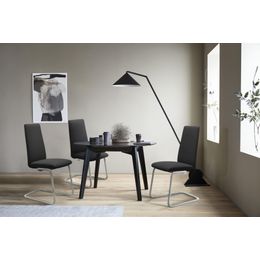 Polsterstuhl stressless "Laurel", schwarz (schwarz paloma, chrom glänzend), B:53cm H:105cm T:60cm, Leder PALOMA: PALOMA ist ein durchgefärbtes Semianilin-Möbelleder mit natürlicher Narbung., Stühle, High Back, Größe M, mit Beinen aus Stahl in Chrom glänzend