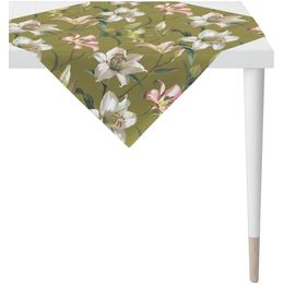 Mitteldecke Apelt "5602 SUMMERTIME, Sommerdeko, Sommer", gr&uuml;n (gr&uuml;n, natur), B:85cm L:85cm, Baumwolle, Tischdecken, Mitteldecke, Digitaldruck