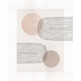Bild Komar "Line Art Rainbow", beige (farbe bild(er): pastell), B:40cm H:50cm, Holz, Papier, Bilder, Wandbild zur Dekoration - ohne Rahmen