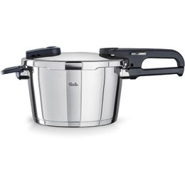 Schnellkochtopf Fissler "Vitaquick Edition", silber (edelstahl, silber), B:25,5cm H:22cm L:42,5cm Ø:22cm, Töpfe, Made in Germany, mit gelochtem Einsatz