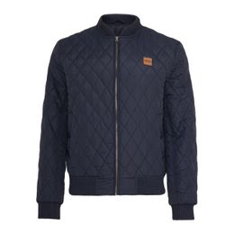 Allwetterjacke Urban Classics "Urban Classics Herren Diamond Quilt Jacket", Herren, Gr. M, blau (navy), 100% Polyester, unifarben, normal, amerikanischer Ausschnitt, Jacken