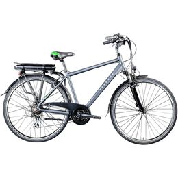 Zündapp E-Bike ZÜNDAPP "Z802 Herren" Gr. 48, grau (grau, grün), Elektrofahrräder, 48cm, 28 Zoll (71,12cm), Pedelec, Elektrofahrrad für Herren