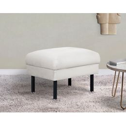 Hocker Home Affaire "Lillibeth Polsterhocker, Sitzhocker, Maße B/T/H: 64/50/48 cm", beige (creme), B:64cm H:48cm T:50cm, 100% Polyester, Hocker, Fußhocker, passend zur Serie "Lillibeth", auch in Cord und Samtoptik