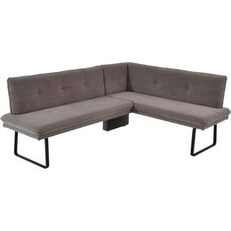 K+w Komfort & Wohnen Eckbank K+W KOMFORT & WOHNEN, braun (hellbraun), B:207cm H:87cm T:157cm, Sitzbänke, Polstereckbank in Spitzkissenoptik, Sitz und Rücken gesteppt