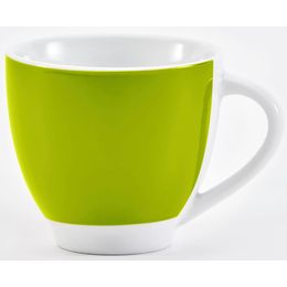 Tasse Van Well "Vario", grün (grün, grün), B:24,5cm H:9,5cm, Porzellan, Trinkgefäße, spülmaschinen- und mikrowellengeeignet, 6-teilig