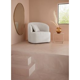 Drehsessel "Dilara Sessel", beige (natur), B:94cm H:89cm T:94cm, Struktur fein 100% Polyester);Samtoptik (100% Polyester);Boucl&eacute; (100% Polyester), LeGer Home by Lena Gercke, Sessel, Drehsessel, gerundete R&uuml;ckenlehne und Front, in 3 Bezugsqualit&auml;ten