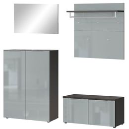 Garderoben-Set Germania "Oakland", grau (graphit, silbergrau), Kastenmöbel-Sets