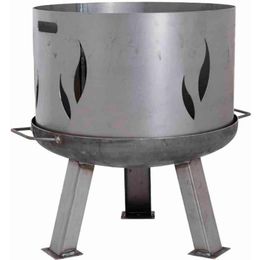 Funkenschutzgitter siena GARDEN "Feuerschalenaufsatz für Feuerschale XXL Ø 100 cm", grau (anthrazit), B:96cm H:34cm T:96cm, Stahl, Schutzgitter, Ø 96 cm, mit Flammendesign, Stahl silber/anthrazit