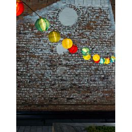 Konstsmide LED-Lichterkette, weiß, Dioden 20 Stk. Flammen 20 Stk., Kabellänge 10m x Gesamtlänge 14,75m, Lichterketten, LED Dekolichter, pinke/blaue/grüne/gelbe Plastikreiskugeln, 20 Dioden