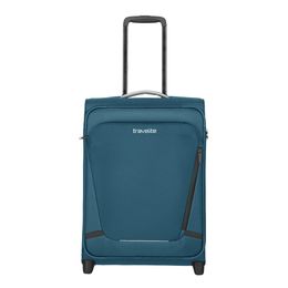 Handgepäck-Trolley Travelite "JETPACK Multi Light 2 Cabin, konzipiert für Condor & Ryanair", Gr. B/H/T: 40 x 55 x 20 41, blau (petrol), Polyester, unifarben mit Farbeinsätzen, Koffer, Weichgepäck-Koffer Handgepäck für die meisten gängigen Airlines