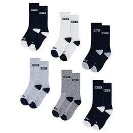Socken LEVI'S KIDS "LHN BOX TAB HIGH CUT 6PK", Baby, Gr. 4 (23,5/26,5), blau (marineblaus), Materialmix, elastisch, Socken, UNISEX