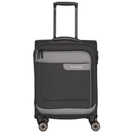 Weichgepäck-Trolley Travelite "VIIA, verschiedene Größen und Farben", Gr. B/H/T: 38 x 55 x 20 34, grau (schiefer), Polyester, mehrfarbig, Modisch, Koffer, Reisegepäck Trolley Koffer Weichgepäck TSA Schloss