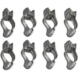 Dekoklammer Liedeco, silber (silberfarben), L:3,6cm Ø:2,1cm, Metall, Gardinenbefestigungen, für Gardinenstangen Ø 12 mm