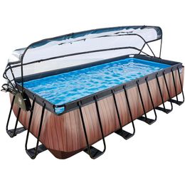Framepool EXIT "inkl. multifunktionaler Poolabdeckung", braun, B:250cm H:122cm L:540cm, Schwimmbecken, BxLxH: 250x540x122 cm, mit Sandfilterpumpe & Sicherheitsleiter
