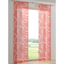 Schiebegardine HEINE HOME Gr. 4, rot (rot, weiß), B:60cm H:245cm, Polyester, Gardinen