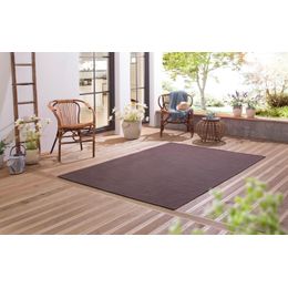 Teppich my home "Rhodos, In-und Outdoor geeignet" Gr. 1, braun, B:60cm H:3mm L:90cm, Kunstfaser, Teppiche, Sisal-Optik, Wetterfest & UV-beständig, Wohnzimmer, Balkon, Camping