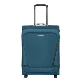 Handgepäck-Trolley Travelite "JETPACK Multi 2 Cabin, konzipiert für Condor & Ryanair", Gr. B/H/T: 40 x 55 x 20 41, blau (petrol), Polyester, unifarben mit Farbeinsätzen, Koffer, Weichgepäck-Koffer Handgepäck für die meisten gängigen Airlines