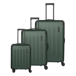Trolleyset Travelite "DYNAMIIC S/M/L, verschiedene Farben", grün, ABS, unifarben mit Farbeinsätzen, Koffer-Sets, Hartschalen-Koffer ABS Volumenerweiterung bei M/L